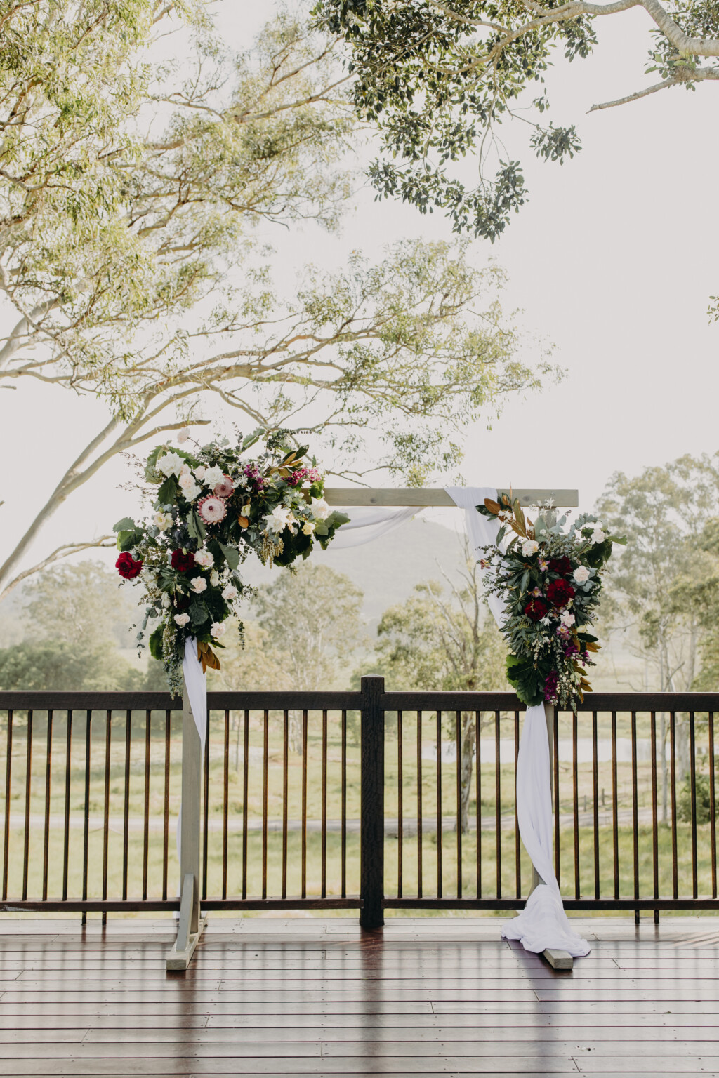 Timber 2 Post Arbor - Includes Chiffon Drape | Simply Style Co