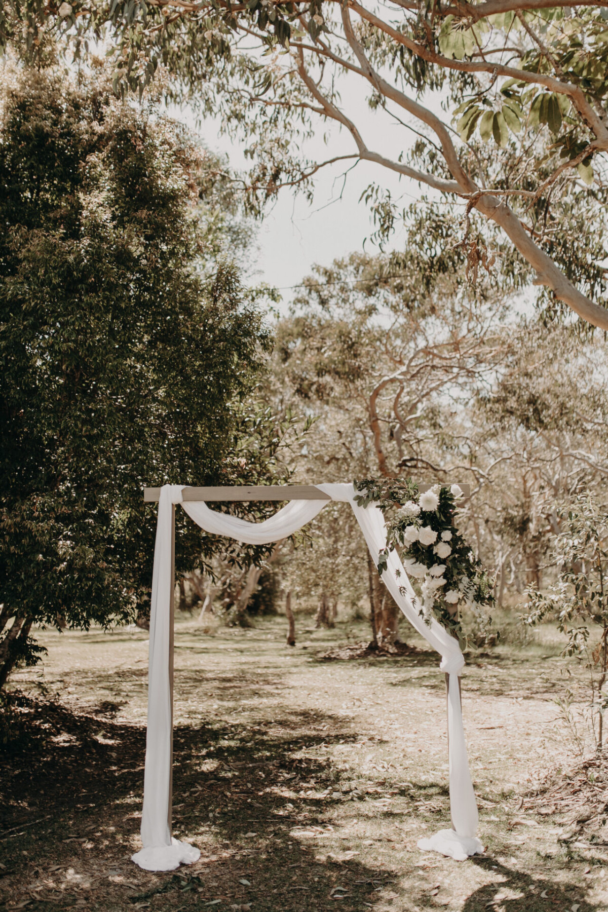 Timber 2 Post Arbor - Includes Chiffon Drape Hire Sunshinie Coast by ...