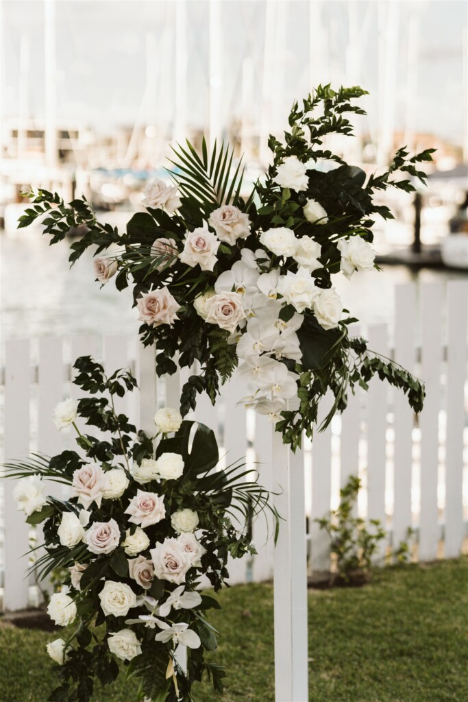 White Timber Plinth Arbor Hire Sunshinie Coast by Simply Style Co