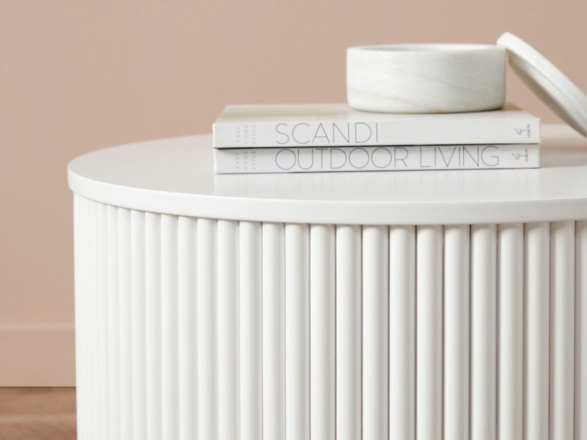 White Ribbed Coffee Tables Hire Sunshinie Coast by Simply Style Co