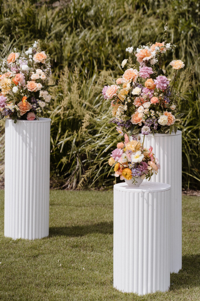 White Ribbed Plinth Hire Sunshinie Coast by Simply Style Co